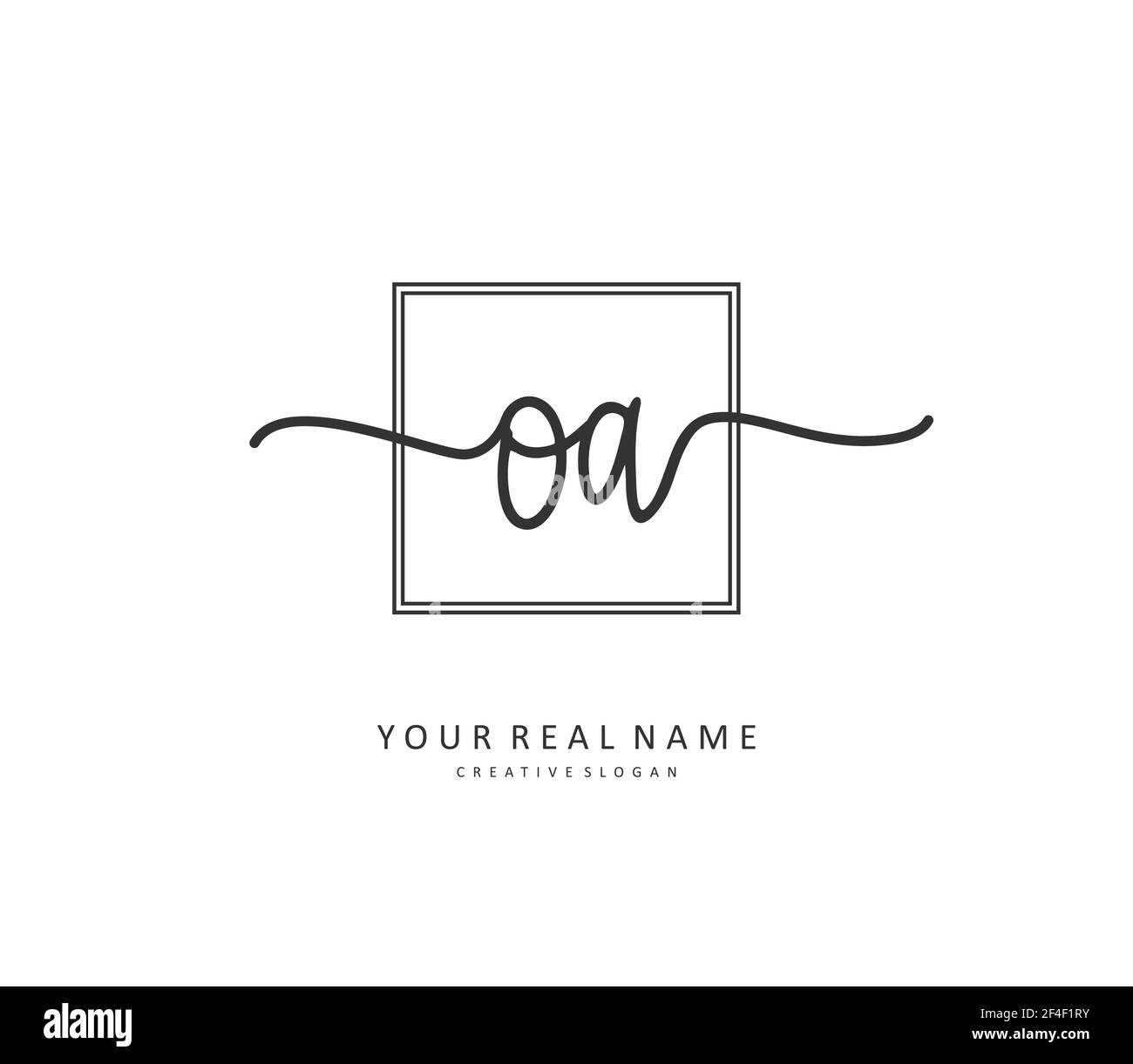 O A OA Initial letter handwriting and signature logo. A concept ...