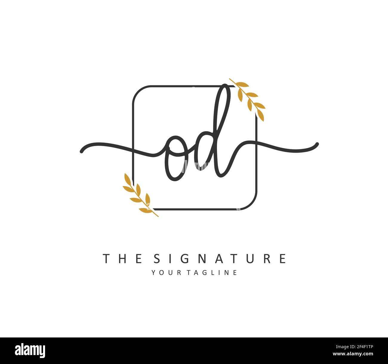 OD Initial letter handwriting and signature logo. A concept handwriting ...