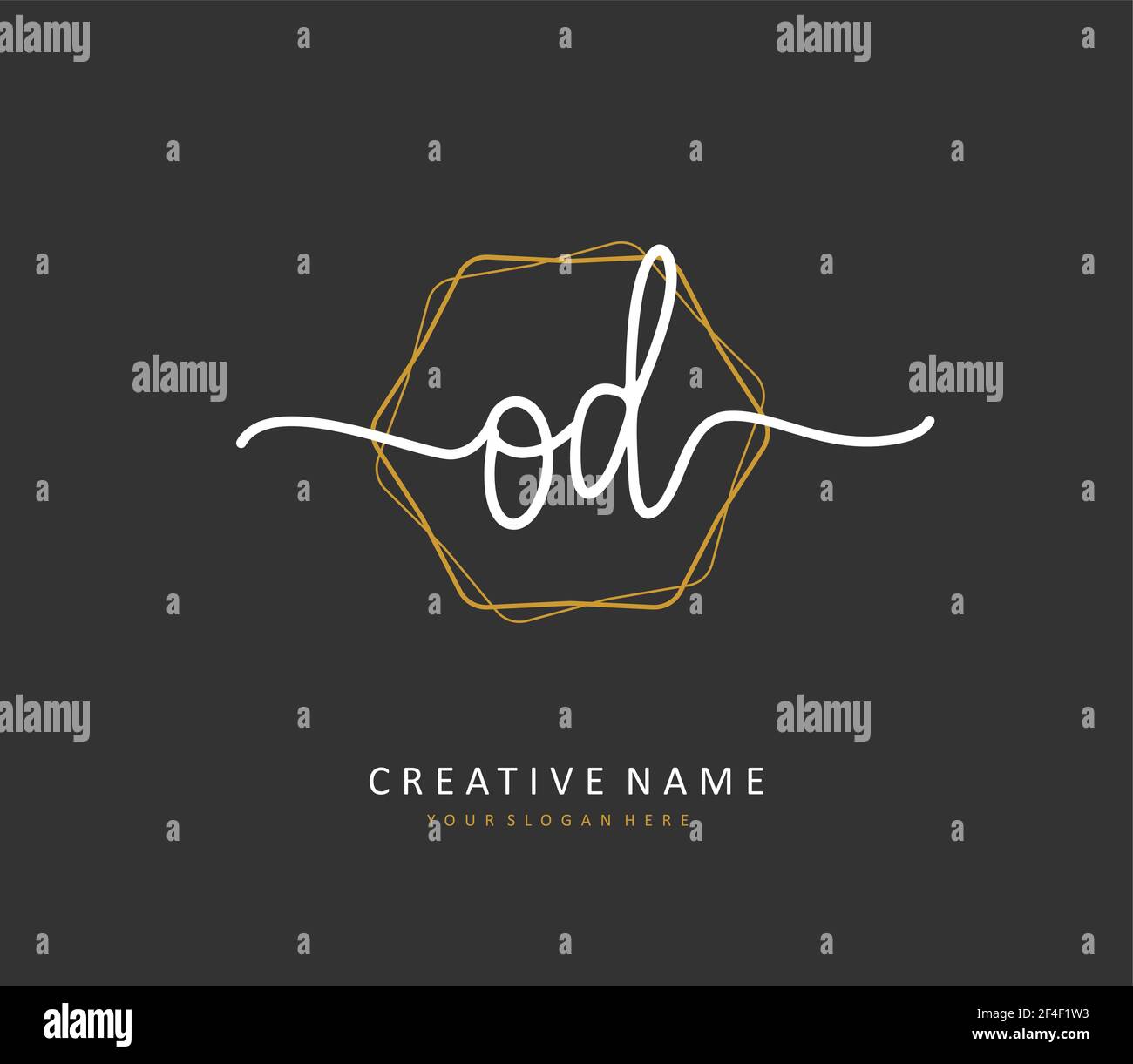 OD Initial letter handwriting and signature logo. A concept handwriting ...
