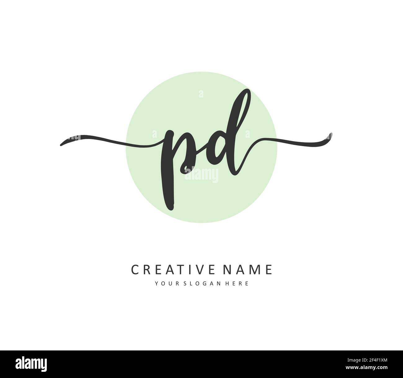 PD Initial letter handwriting and signature logo. A concept handwriting ...