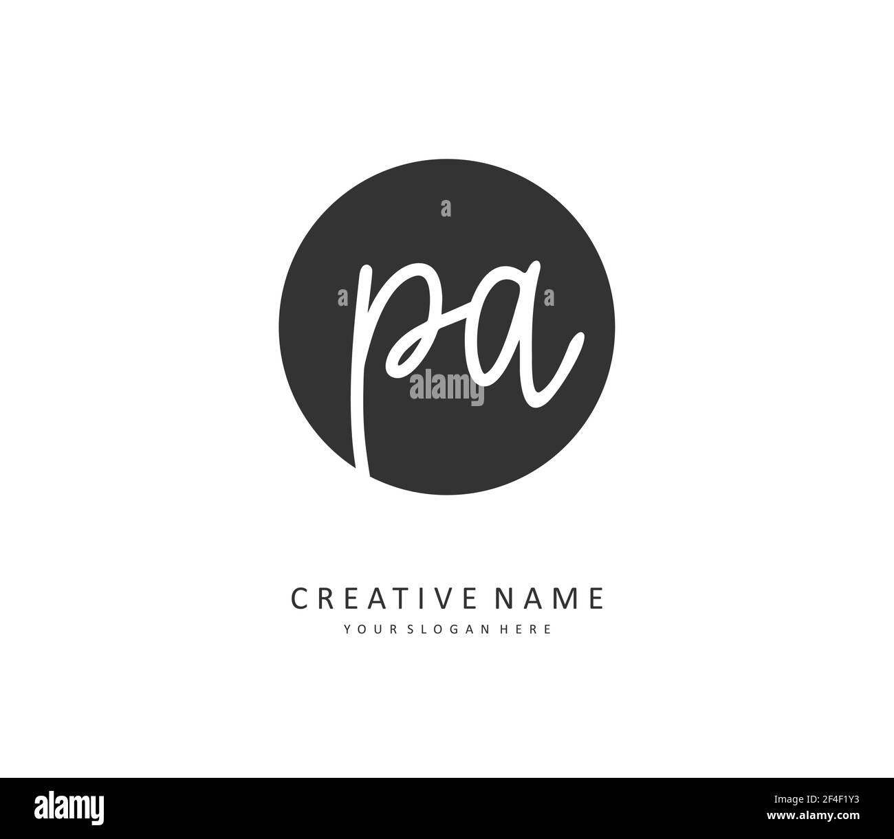 P A PA Initial letter handwriting and signature logo. A concept ...
