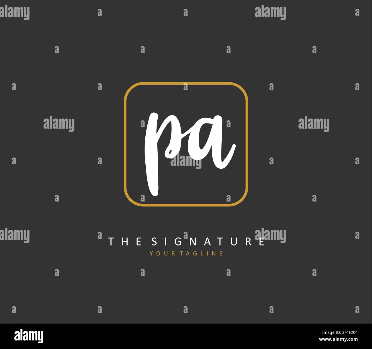 P A PA Initial letter handwriting and signature logo. A concept ...