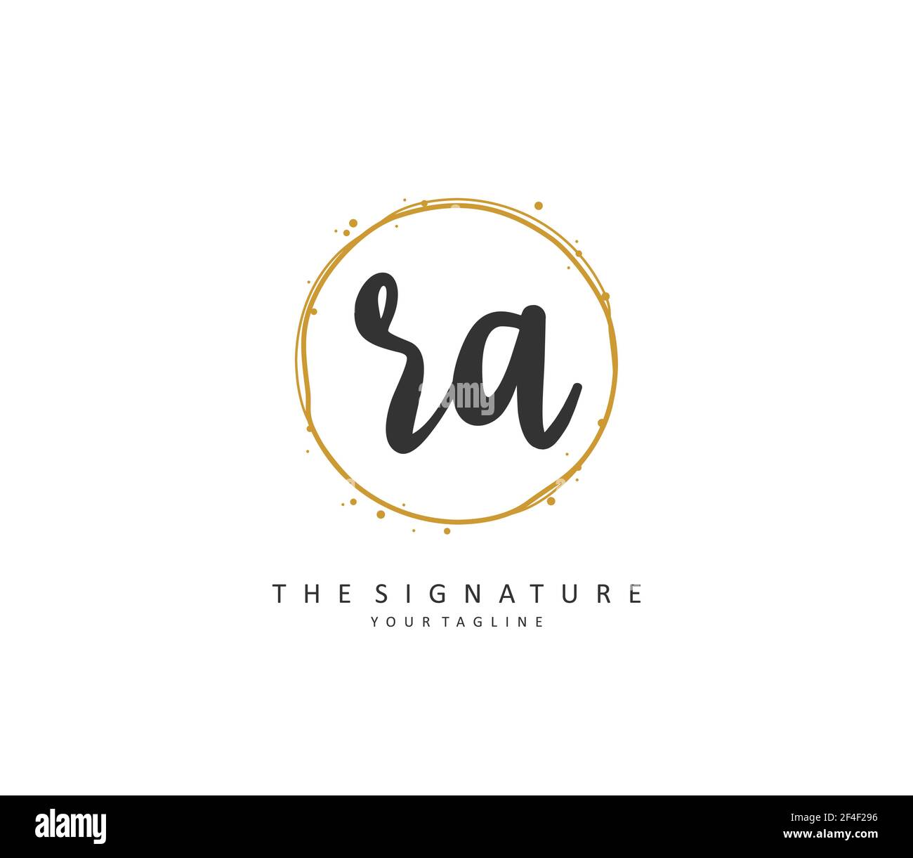 R A RA Initial letter handwriting and signature logo. A concept ...