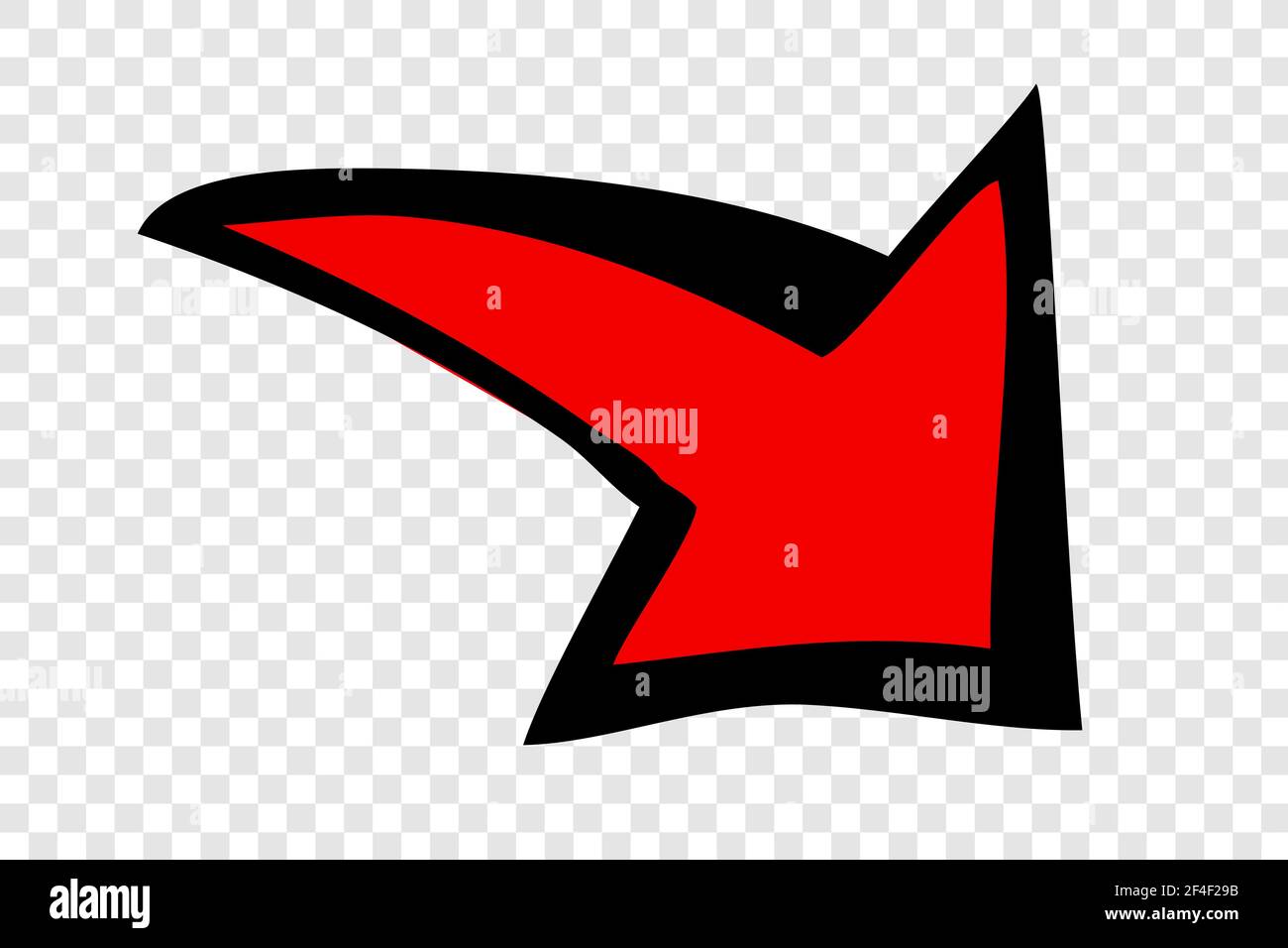 Vector Doodle Hand Draw Red Big Mark of Arrows, at Transparent Effect ...