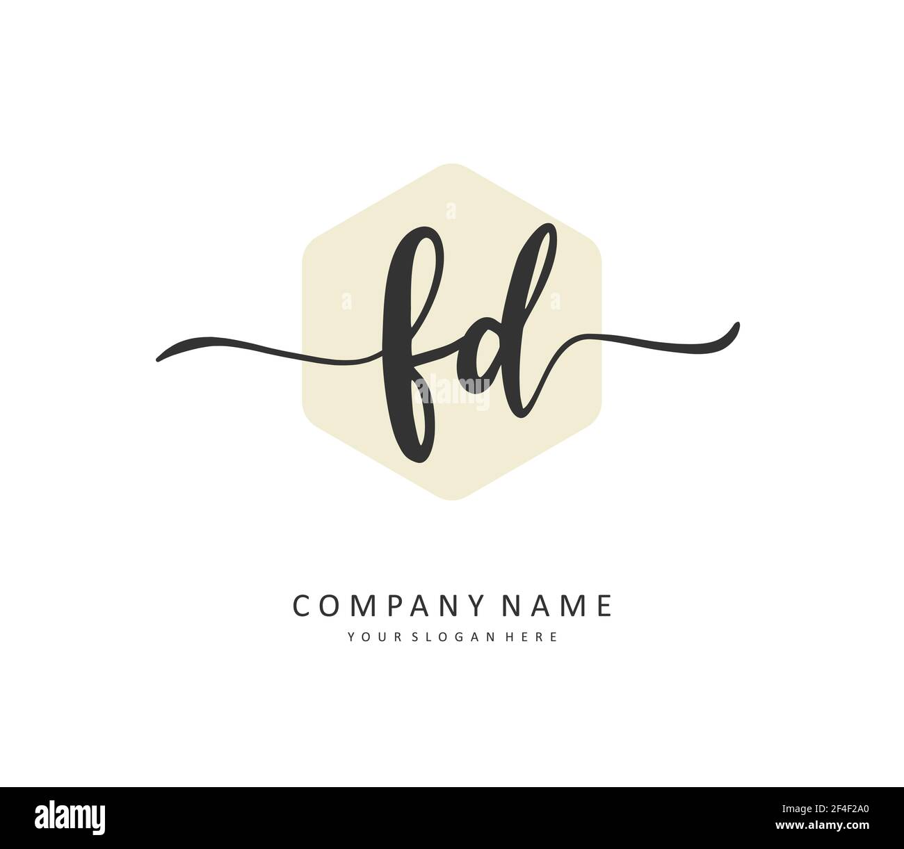 FD Initial letter handwriting and signature logo. A concept handwriting ...