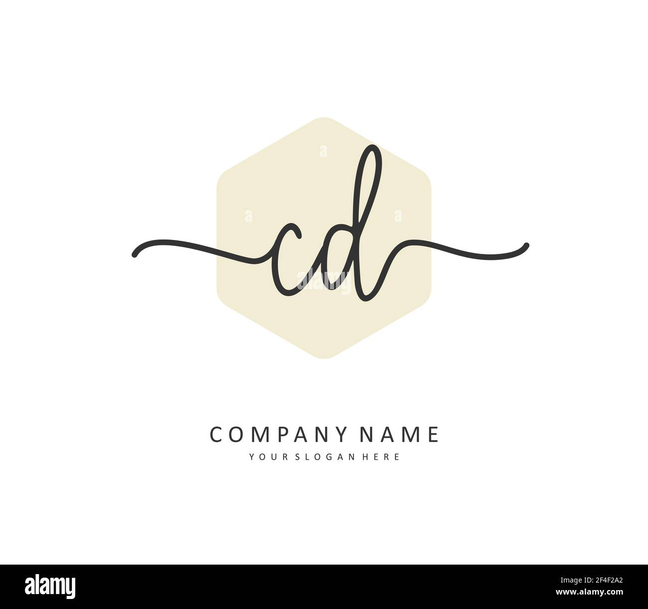 CD Initial letter handwriting and signature logo. A concept handwriting ...