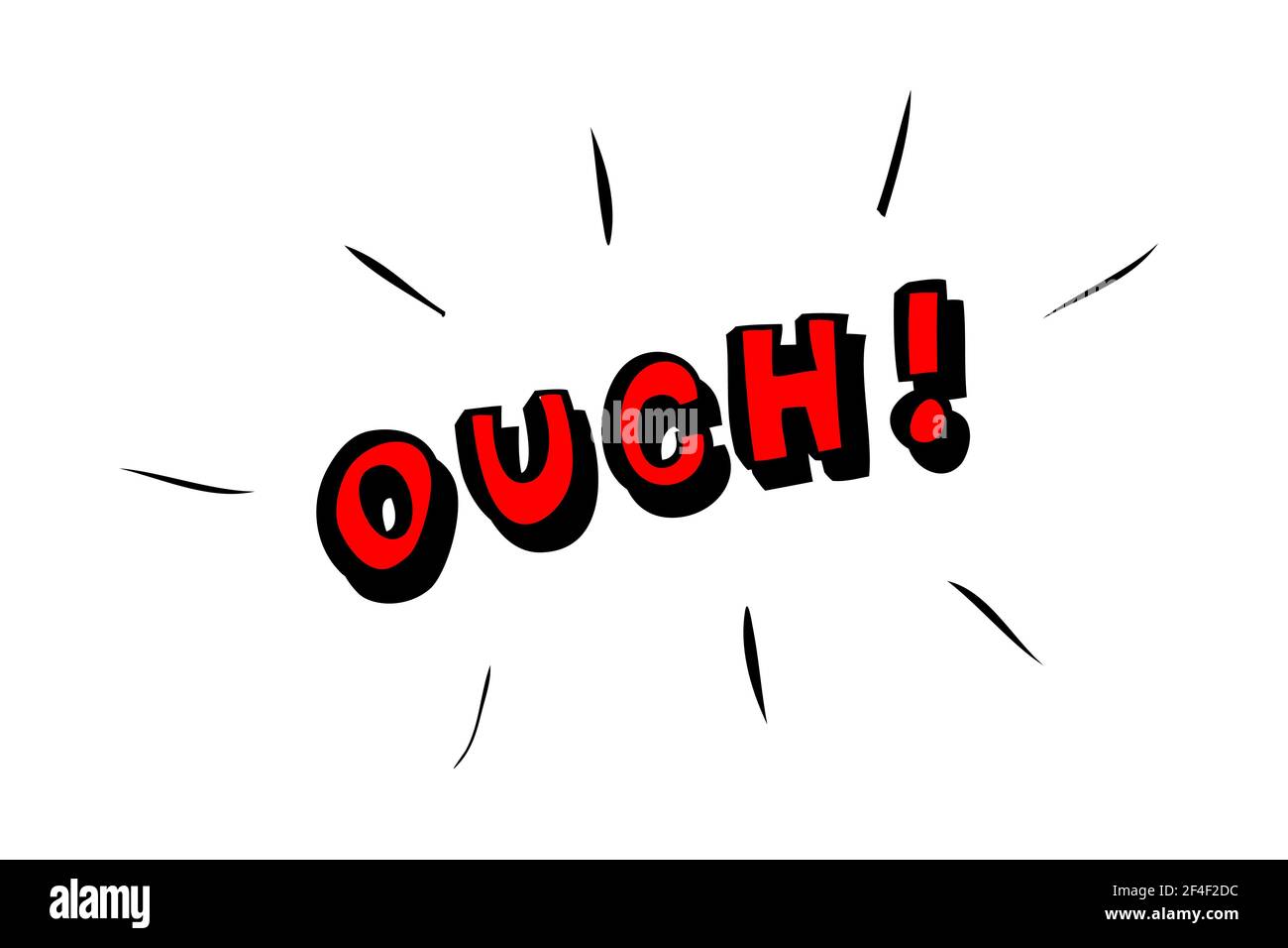 Vector Hand Draw Sketch Shout out, Ouch, with oval halftone, Isolated ...