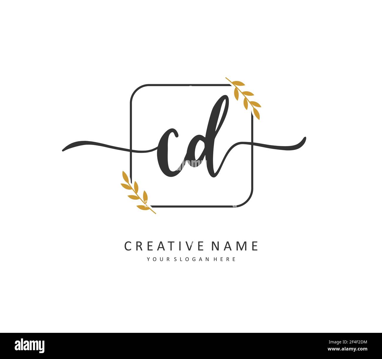 CD Initial letter handwriting and signature logo. A concept handwriting initial logo with ...