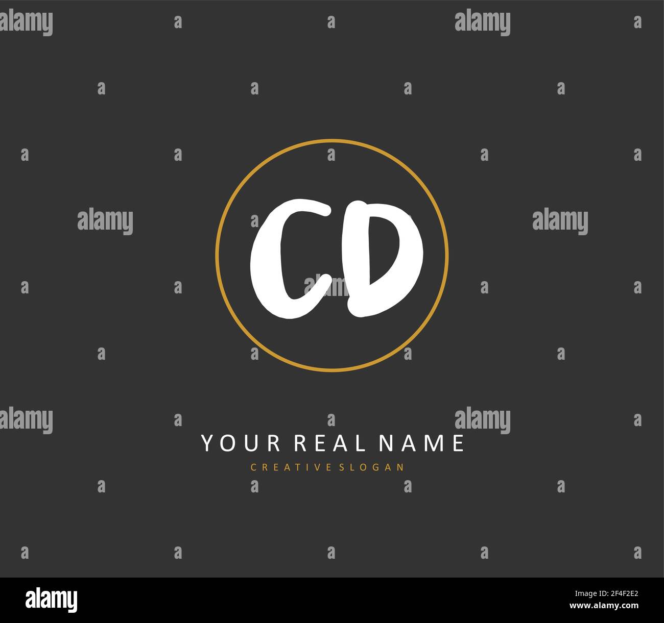 CD Initial letter handwriting and signature logo. A concept handwriting ...