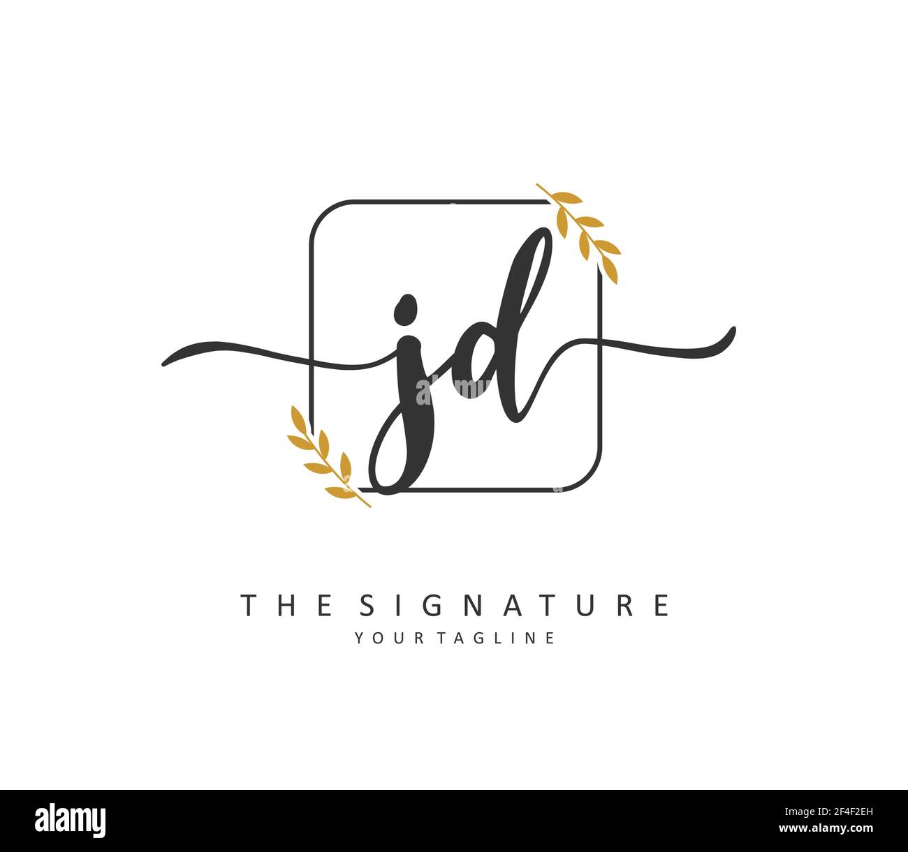 JD Initial letter handwriting and signature logo. A concept handwriting ...