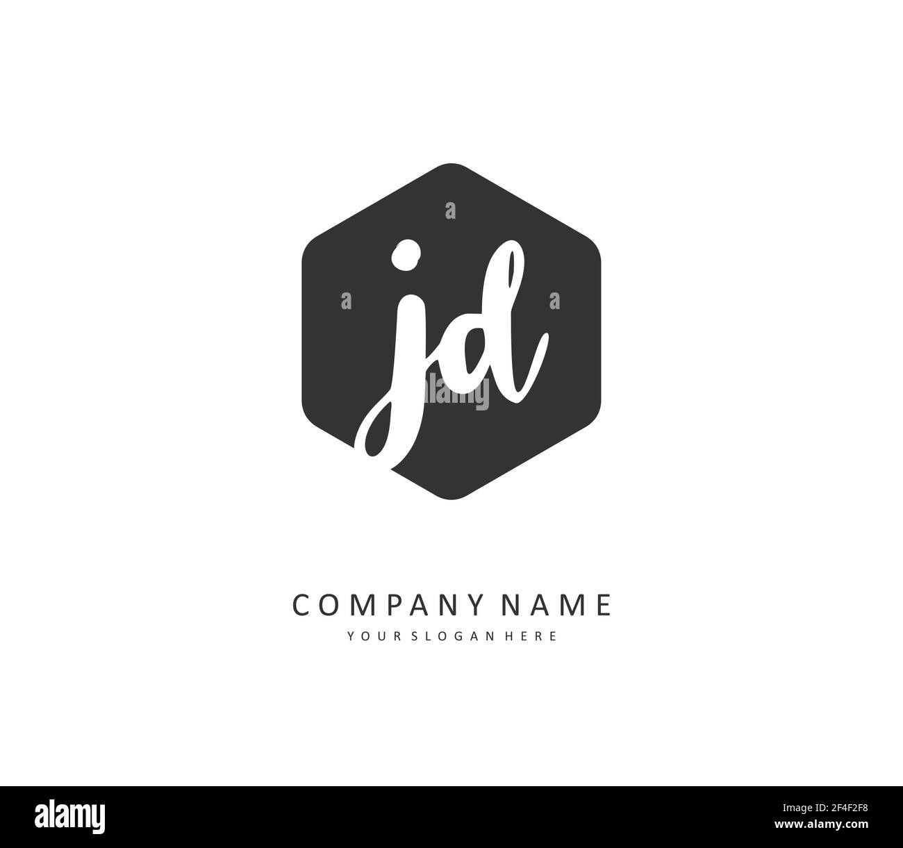 JD Initial letter handwriting and signature logo. A concept handwriting ...