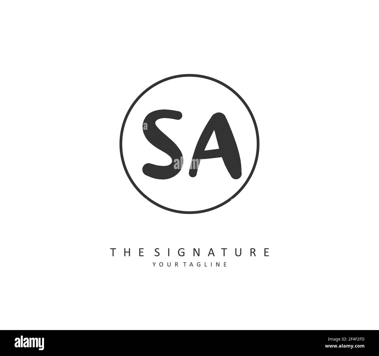 SA Initial letter handwriting and signature logo. A concept handwriting ...
