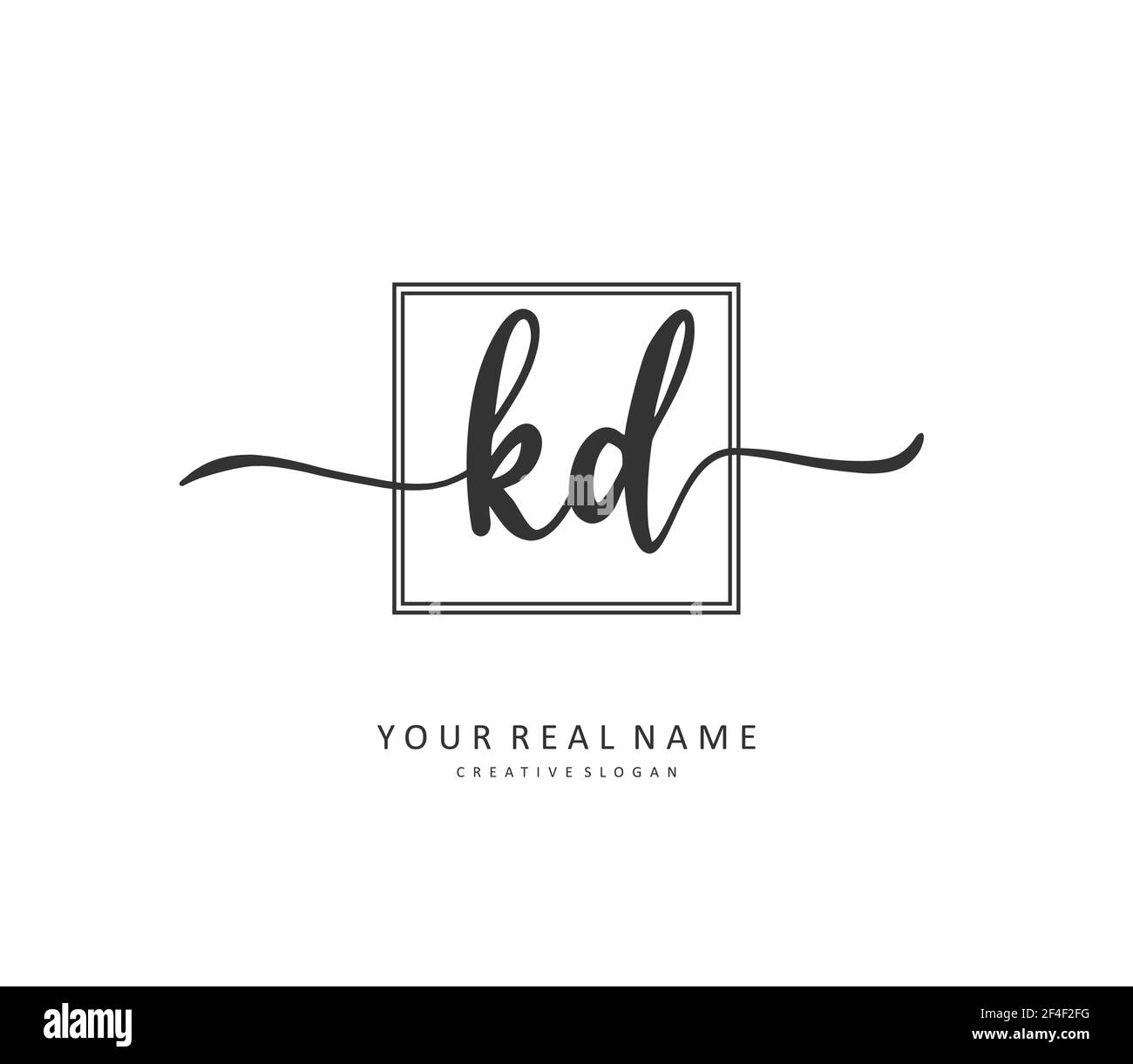 KD Initial letter handwriting and signature logo. A concept handwriting ...