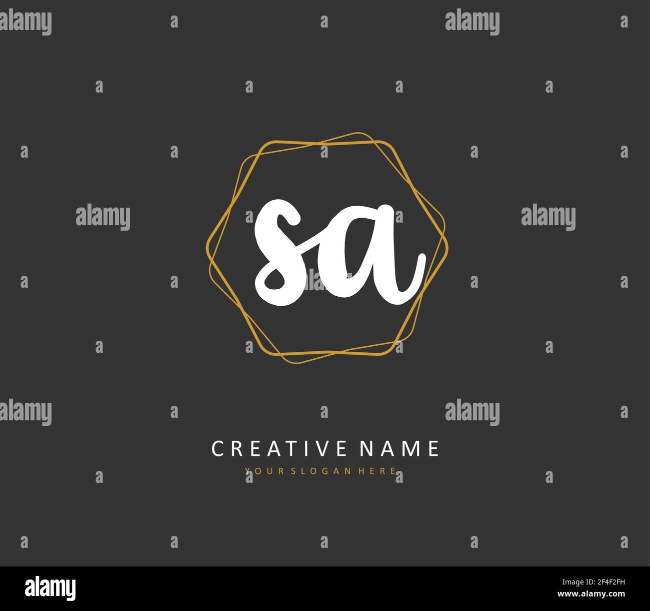 SA Initial letter handwriting and signature logo. A concept handwriting ...
