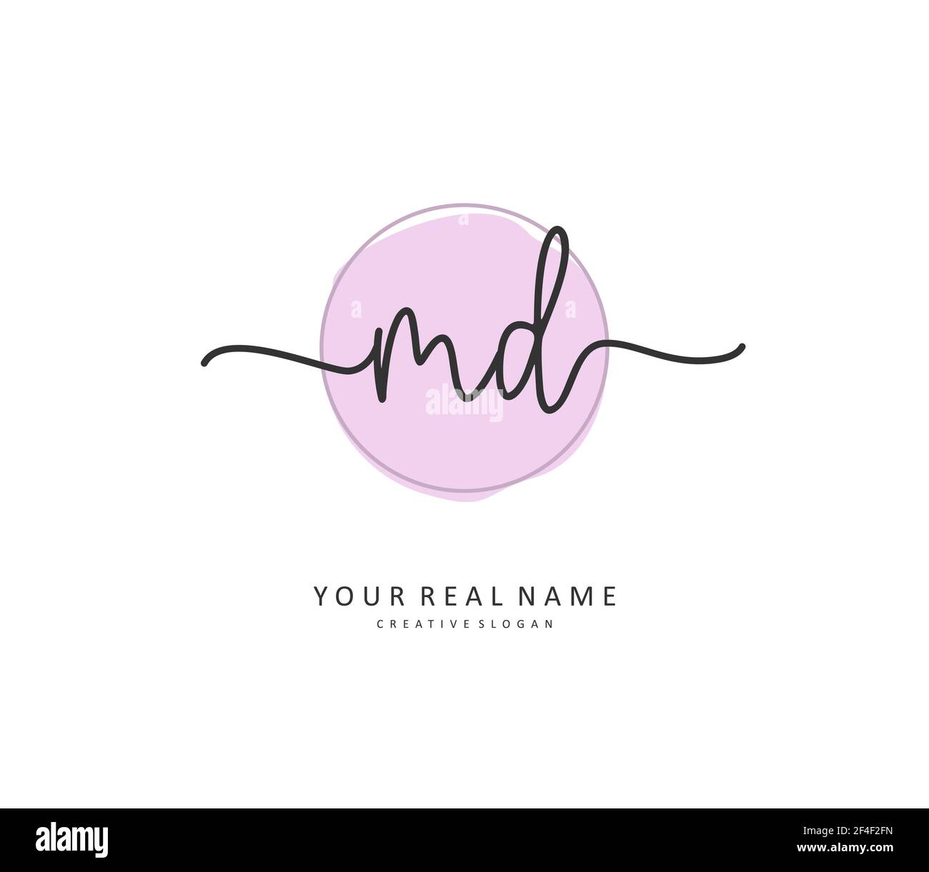 MD Initial letter handwriting and signature logo. A concept handwriting ...