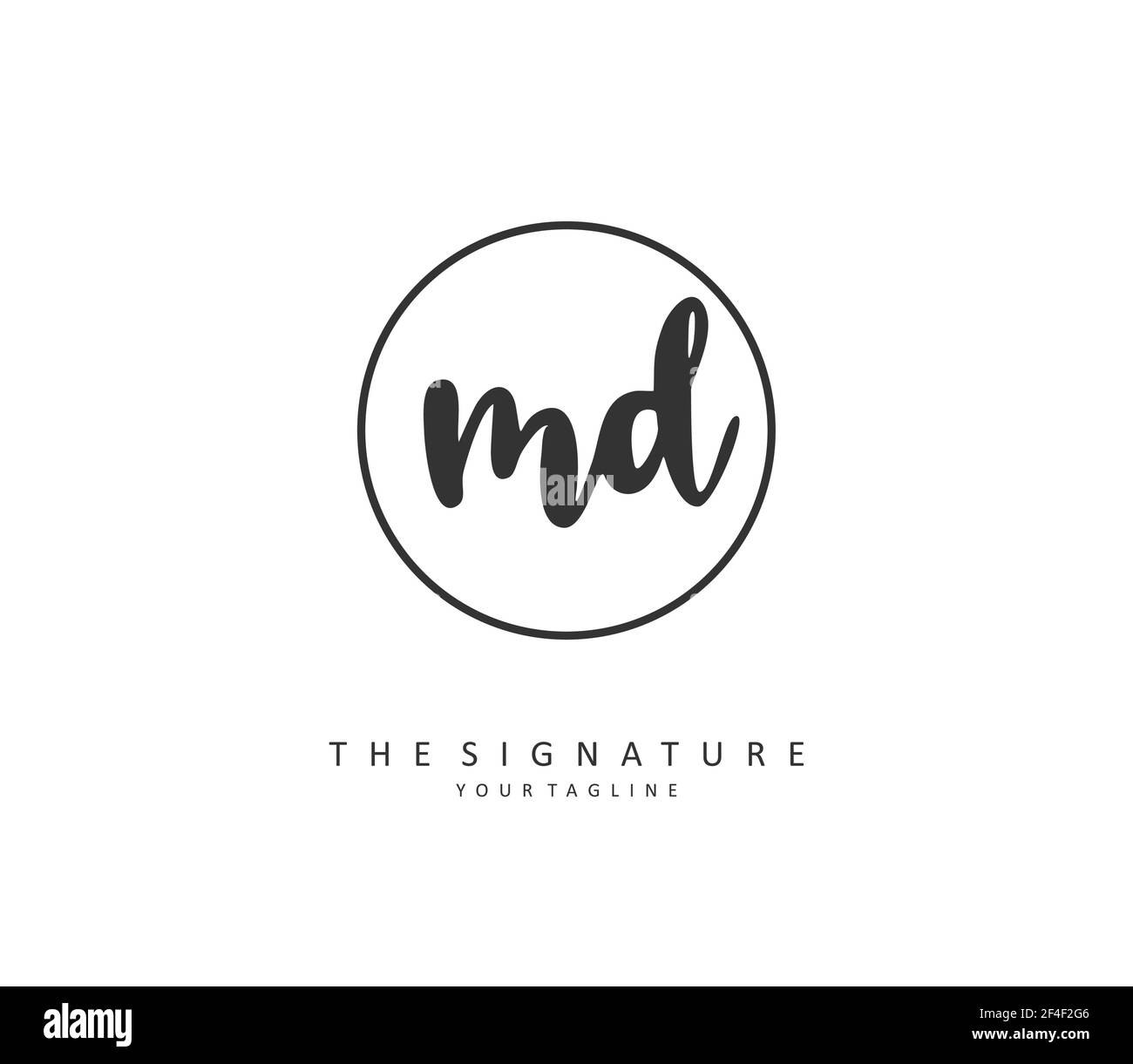 MD Initial letter handwriting and signature logo. A concept handwriting ...