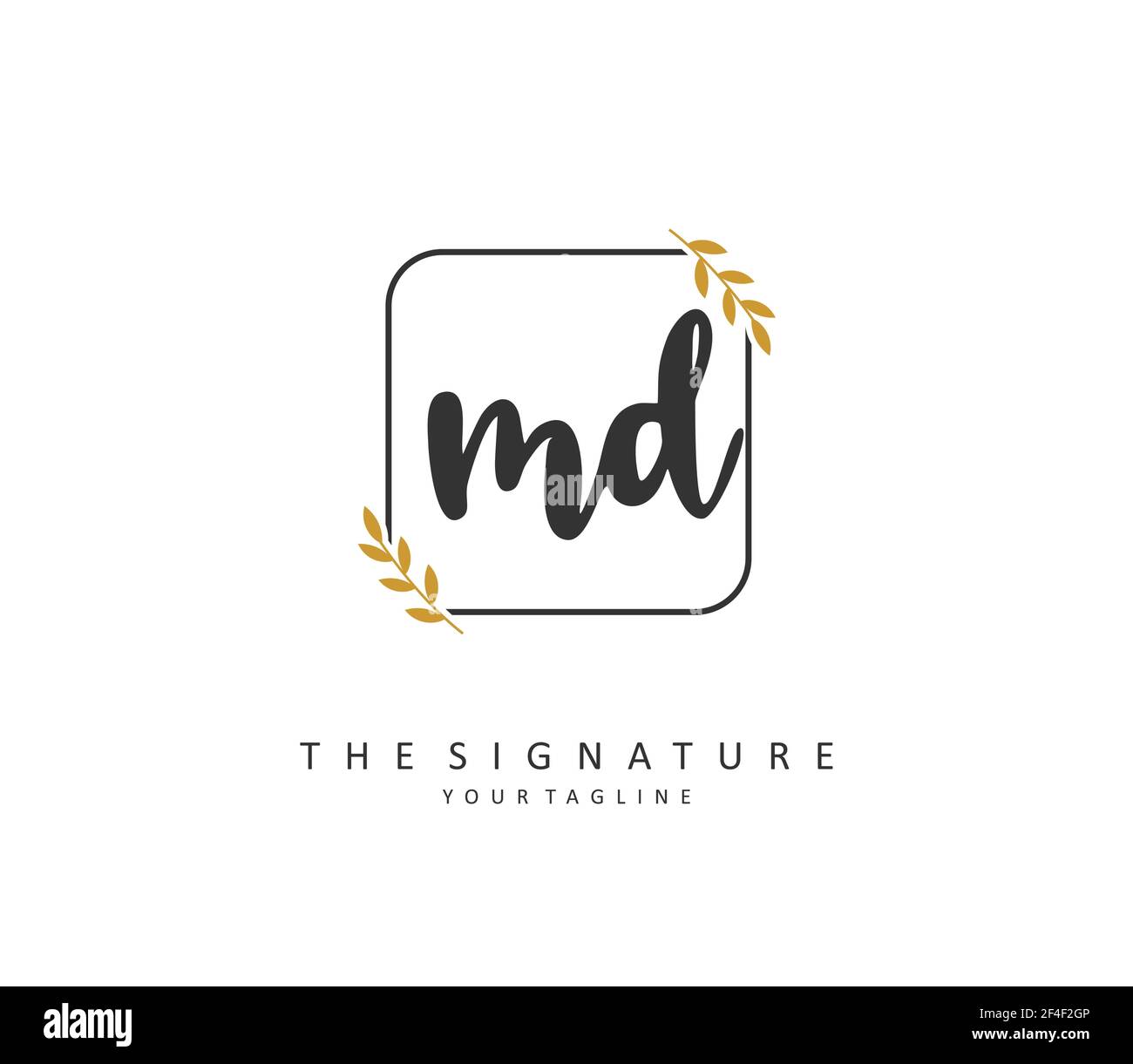 MD Initial letter handwriting and signature logo. A concept handwriting ...