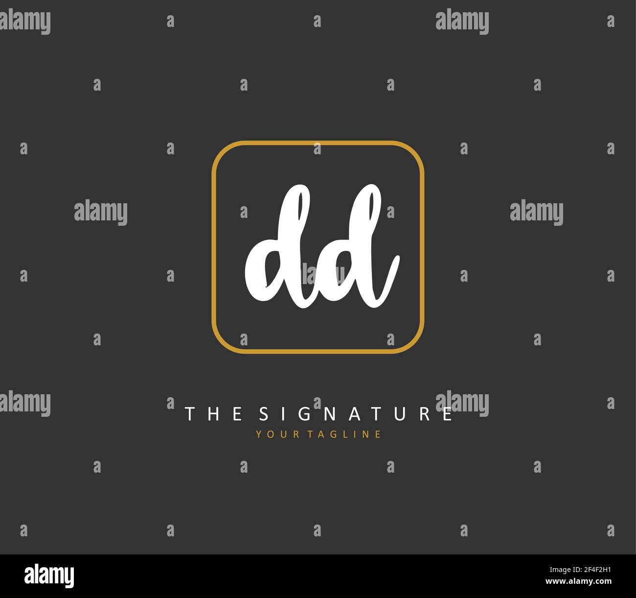 DD Initial letter handwriting and signature logo. A concept handwriting ...