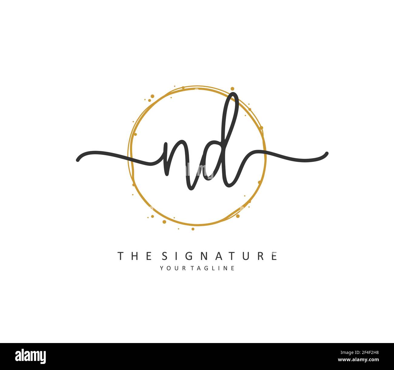 ND Initial letter handwriting and signature logo. A concept handwriting ...