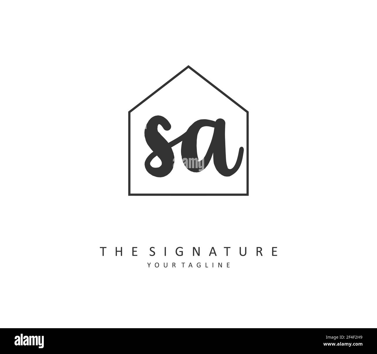 SA Initial letter handwriting and signature logo. A concept handwriting ...