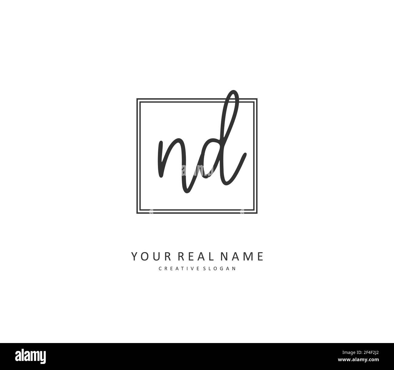 ND Initial letter handwriting and signature logo. A concept handwriting ...