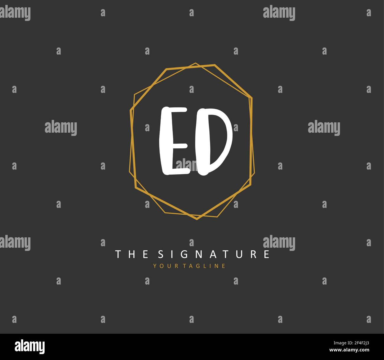 ED Initial letter handwriting and signature logo. A concept handwriting ...