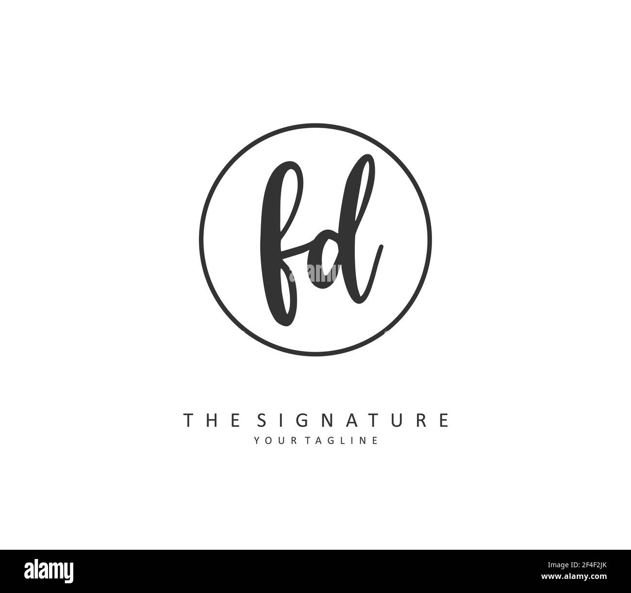 FD Initial letter handwriting and signature logo. A concept handwriting ...