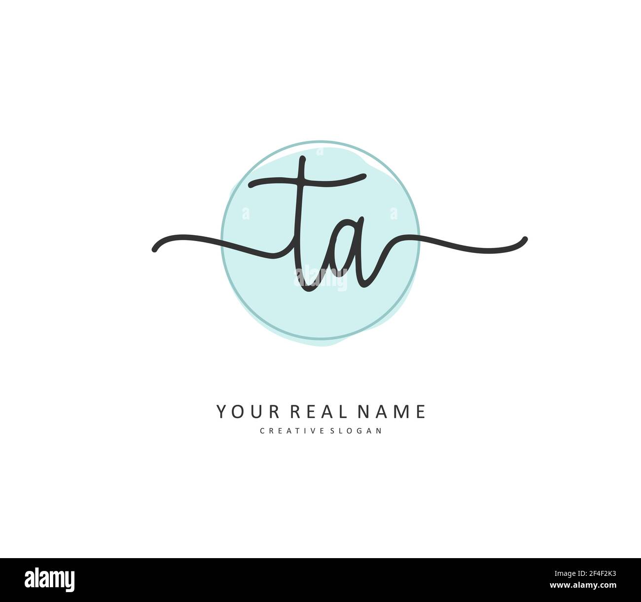 T A TA Initial letter handwriting and signature logo. A concept ...