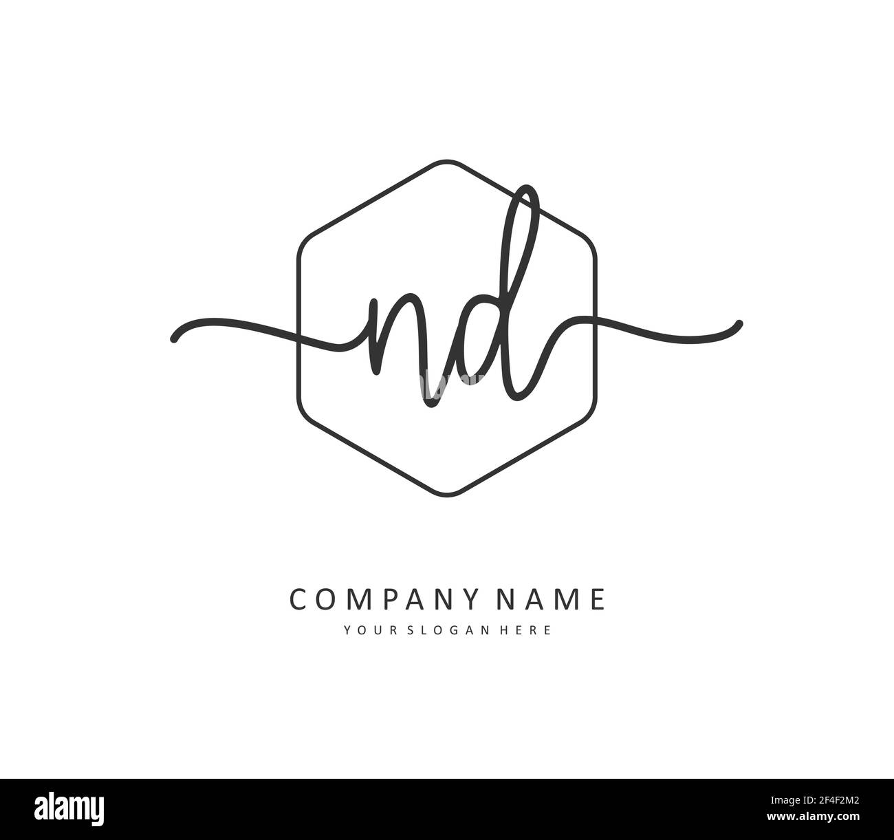 ND Initial letter handwriting and signature logo. A concept handwriting ...