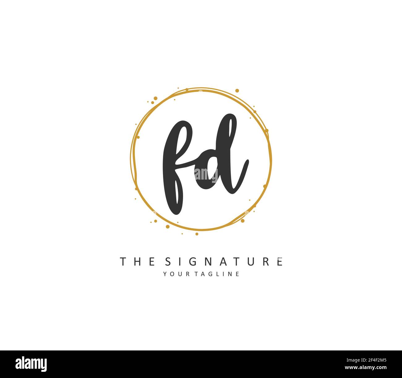 FD Initial letter handwriting and signature logo. A concept handwriting ...