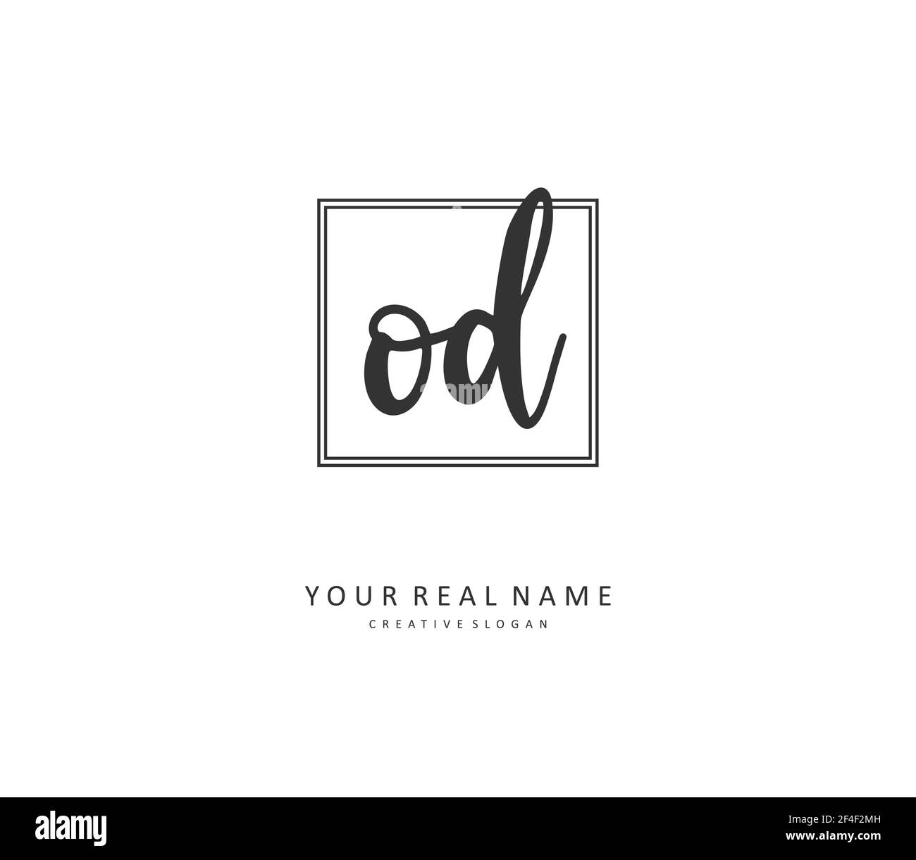 OD Initial letter handwriting and signature logo. A concept handwriting ...