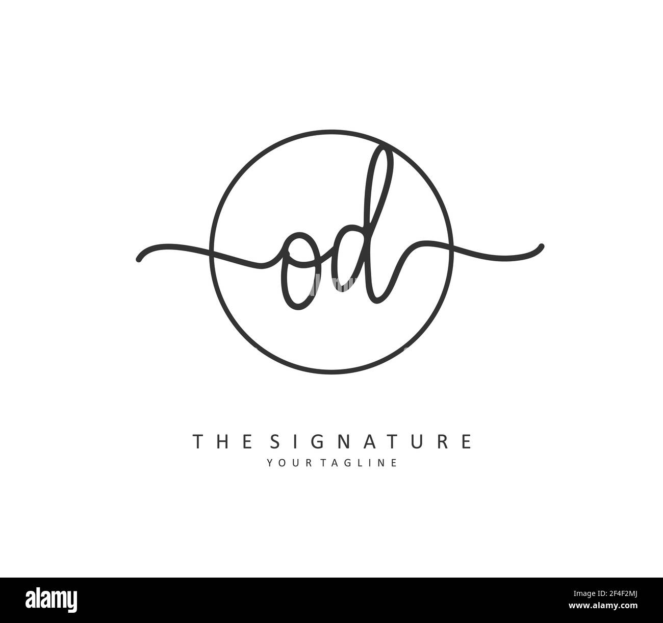 OD Initial letter handwriting and signature logo. A concept handwriting ...