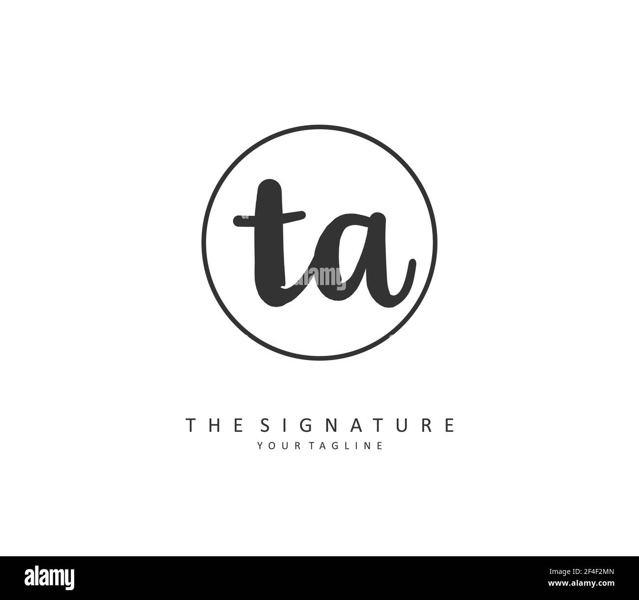 T A TA Initial letter handwriting and signature logo. A concept ...
