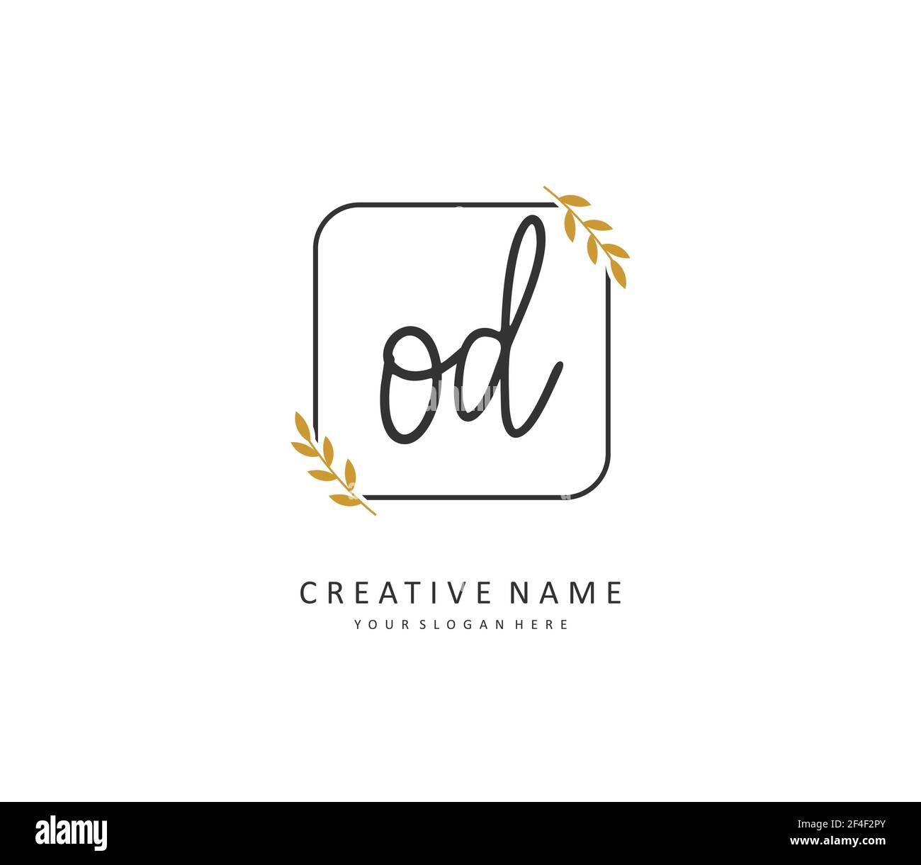 OD Initial letter handwriting and signature logo. A concept handwriting ...