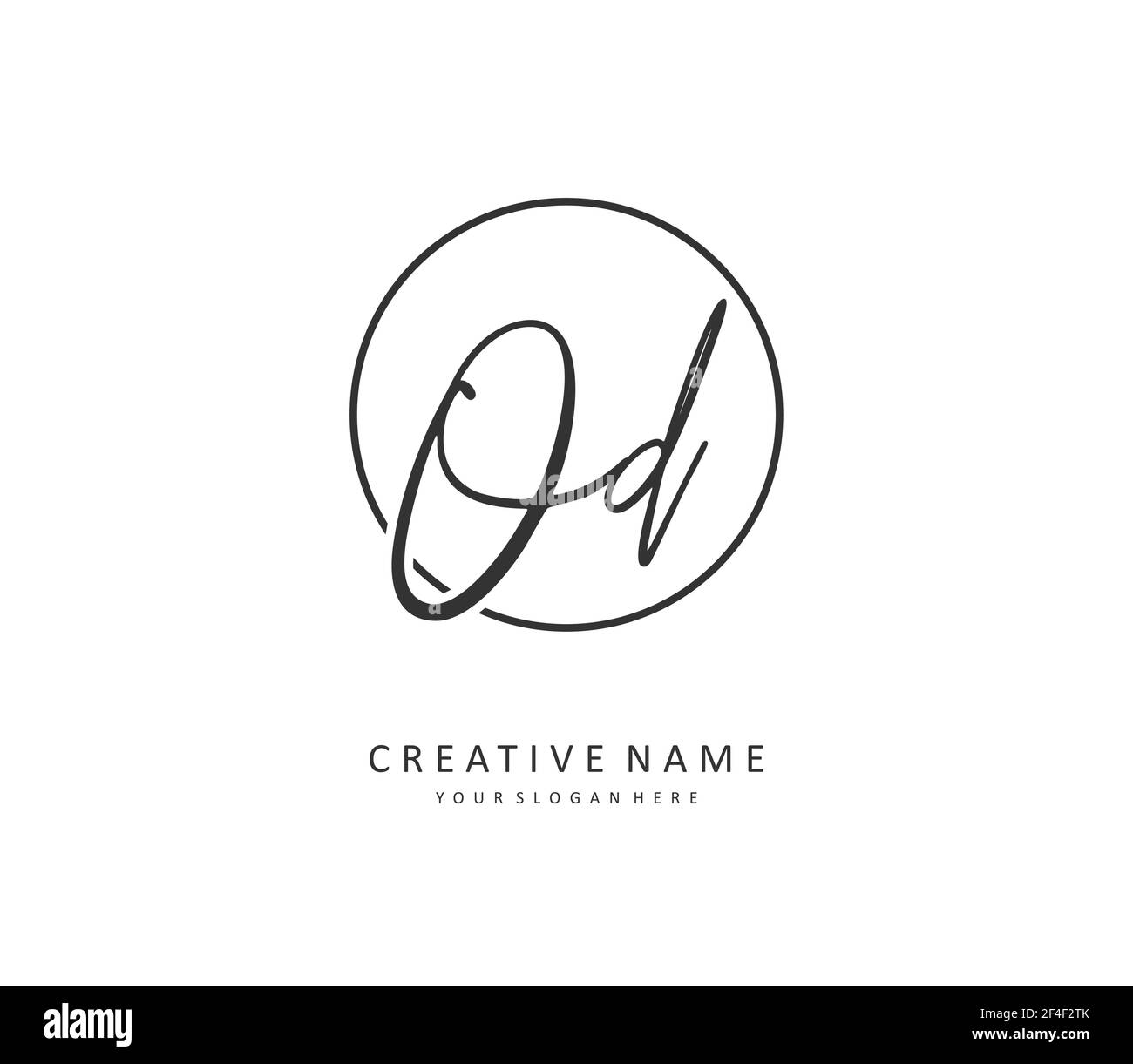 OD Initial letter handwriting and signature logo. A concept handwriting ...