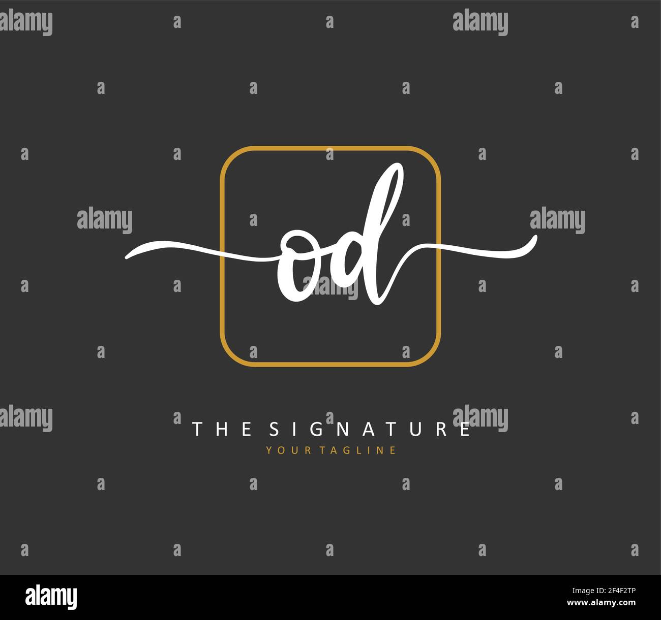 OD Initial letter handwriting and signature logo. A concept handwriting ...