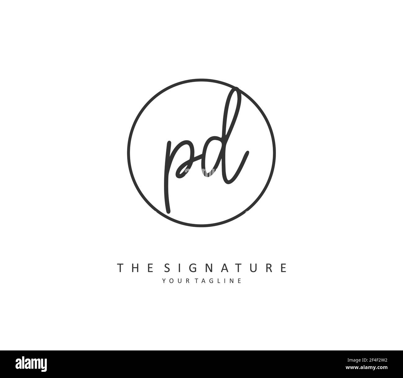 PD Initial letter handwriting and signature logo. A concept handwriting ...