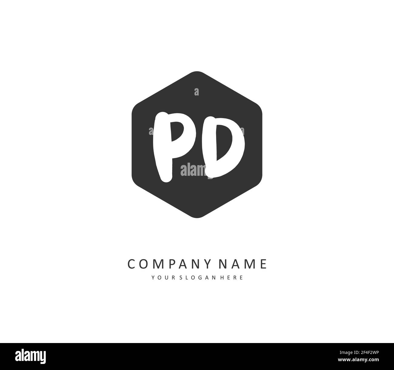 PD Initial letter handwriting and signature logo. A concept handwriting ...