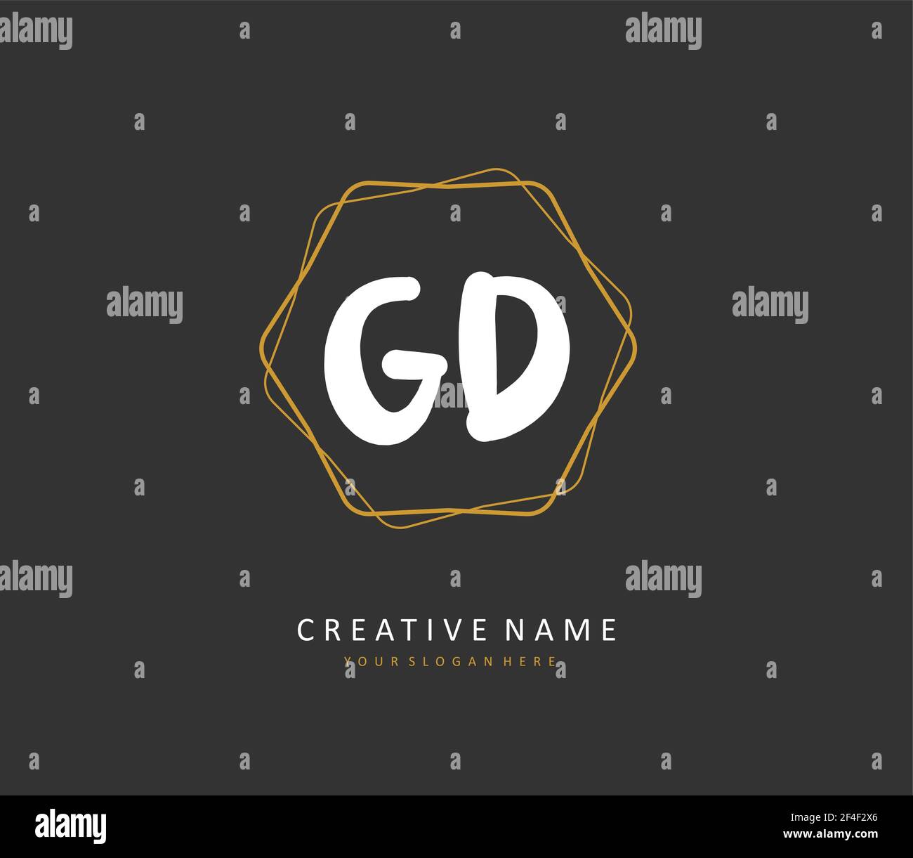 GD Initial letter handwriting and signature logo. A concept handwriting initial logo with ...