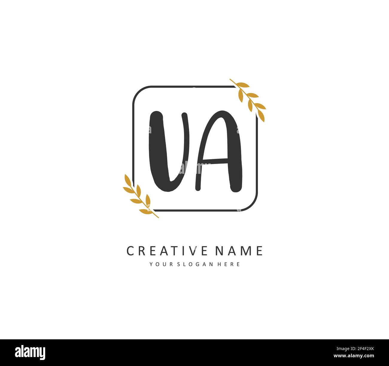 U A UA Initial letter handwriting and signature logo. A concept ...