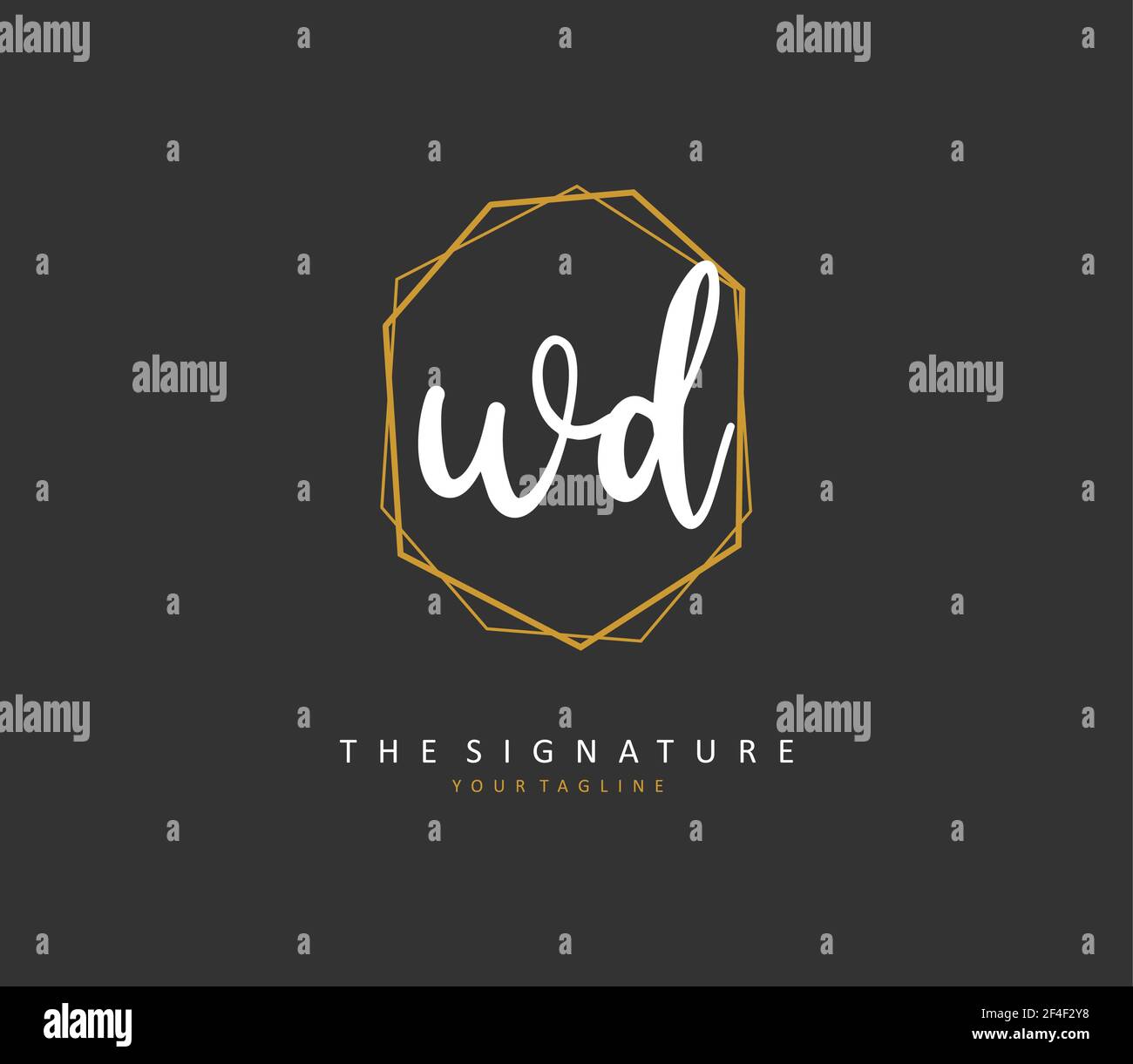 WD Initial letter handwriting and signature logo. A concept handwriting ...