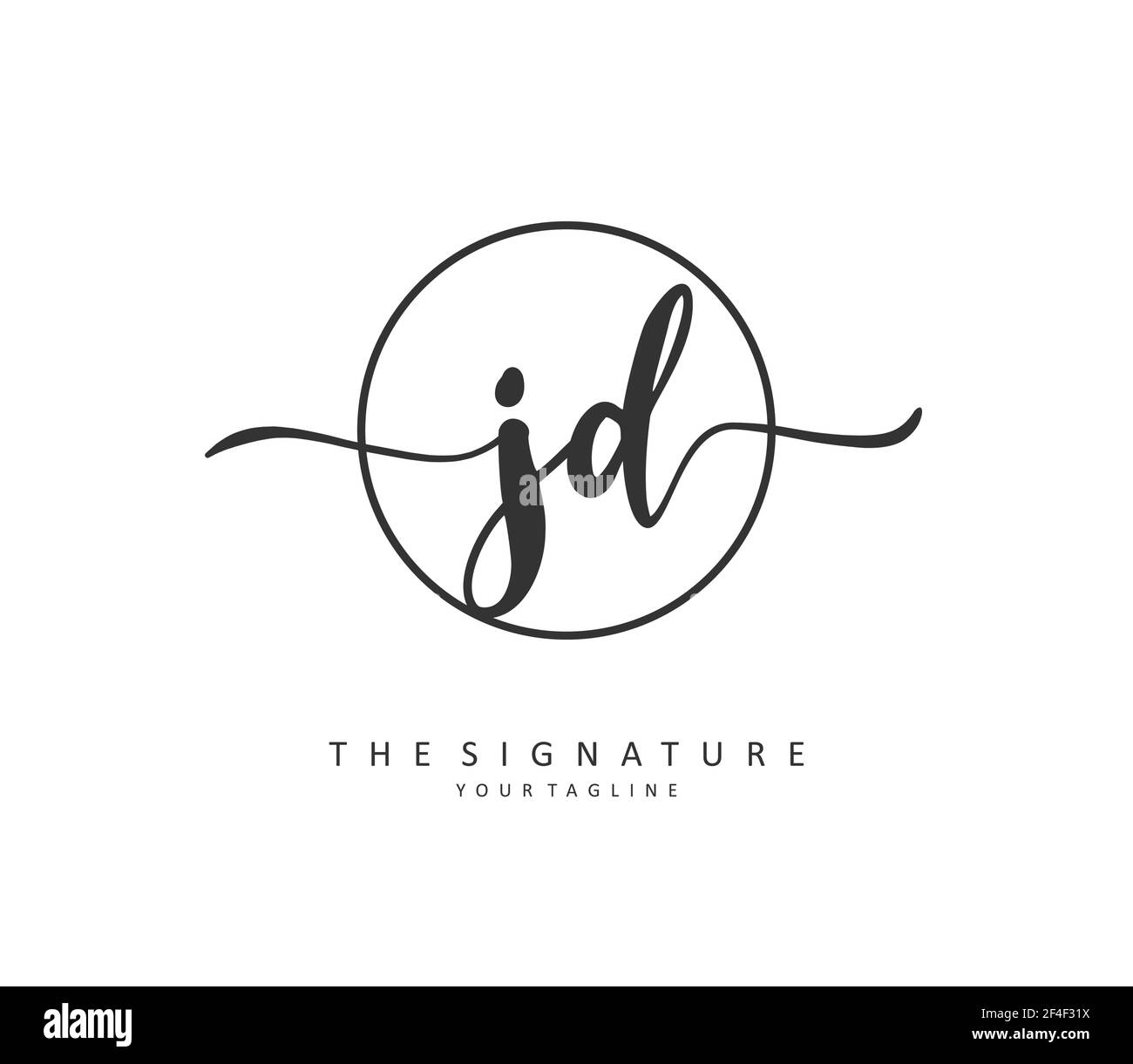 JD Initial letter handwriting and signature logo. A concept handwriting ...
