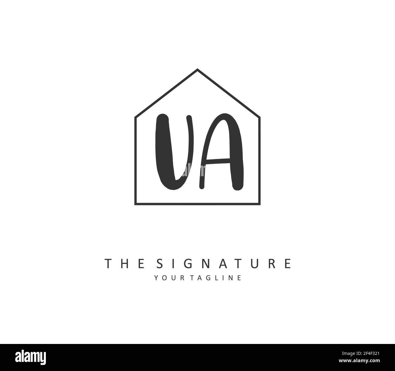 U A UA Initial letter handwriting and signature logo. A concept ...