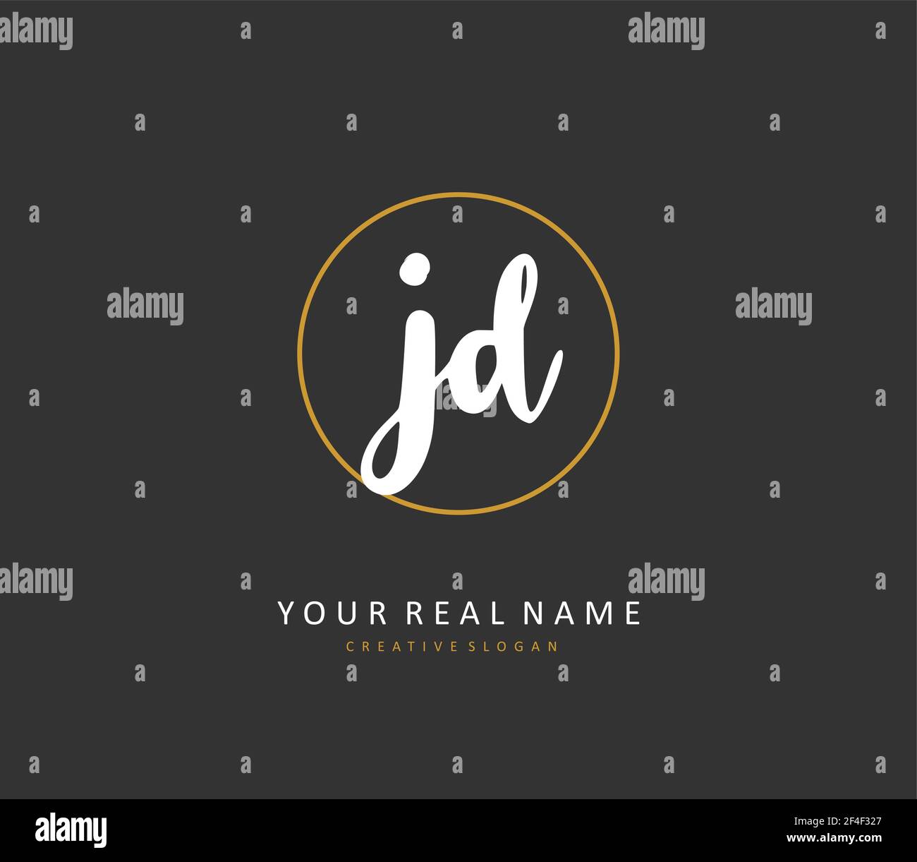 JD Initial letter handwriting and signature logo. A concept handwriting ...