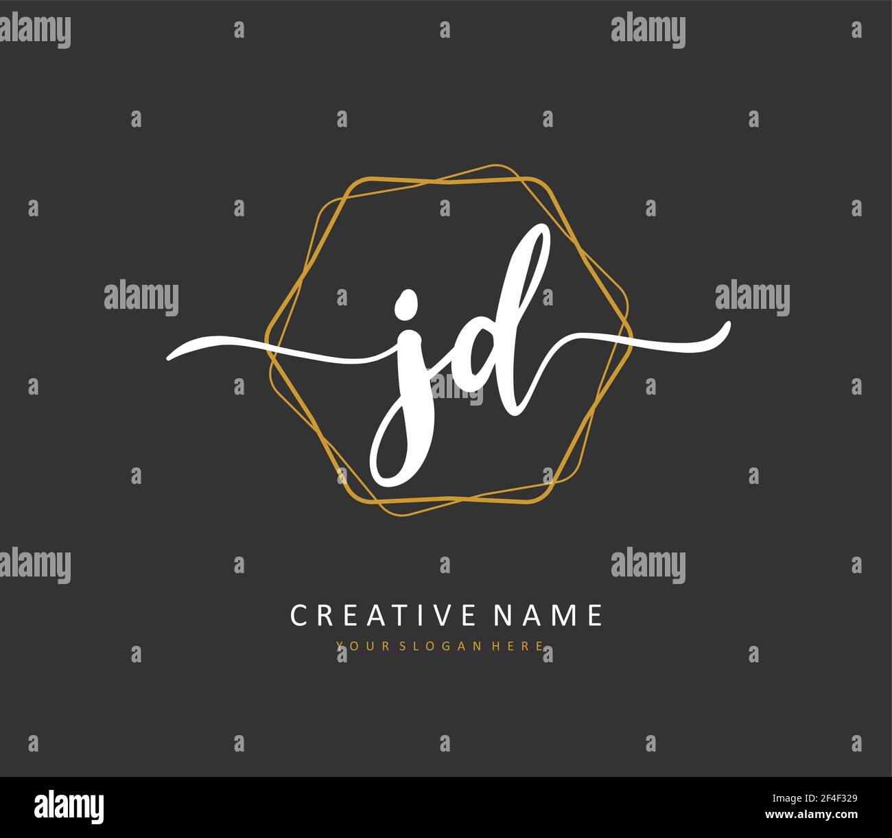 JD Initial letter handwriting and signature logo. A concept handwriting ...