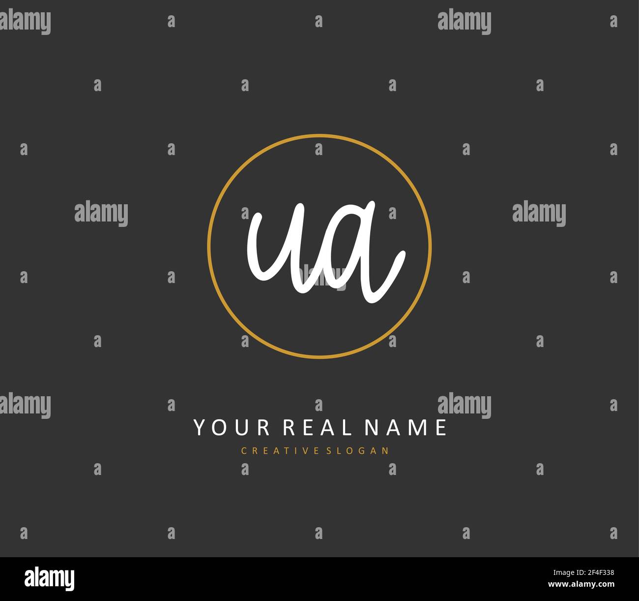 U A UA Initial letter handwriting and signature logo. A concept ...
