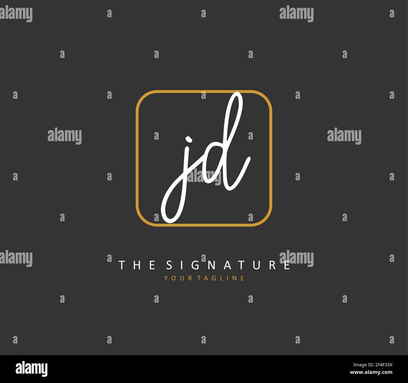 JD Initial letter handwriting and signature logo. A concept handwriting ...