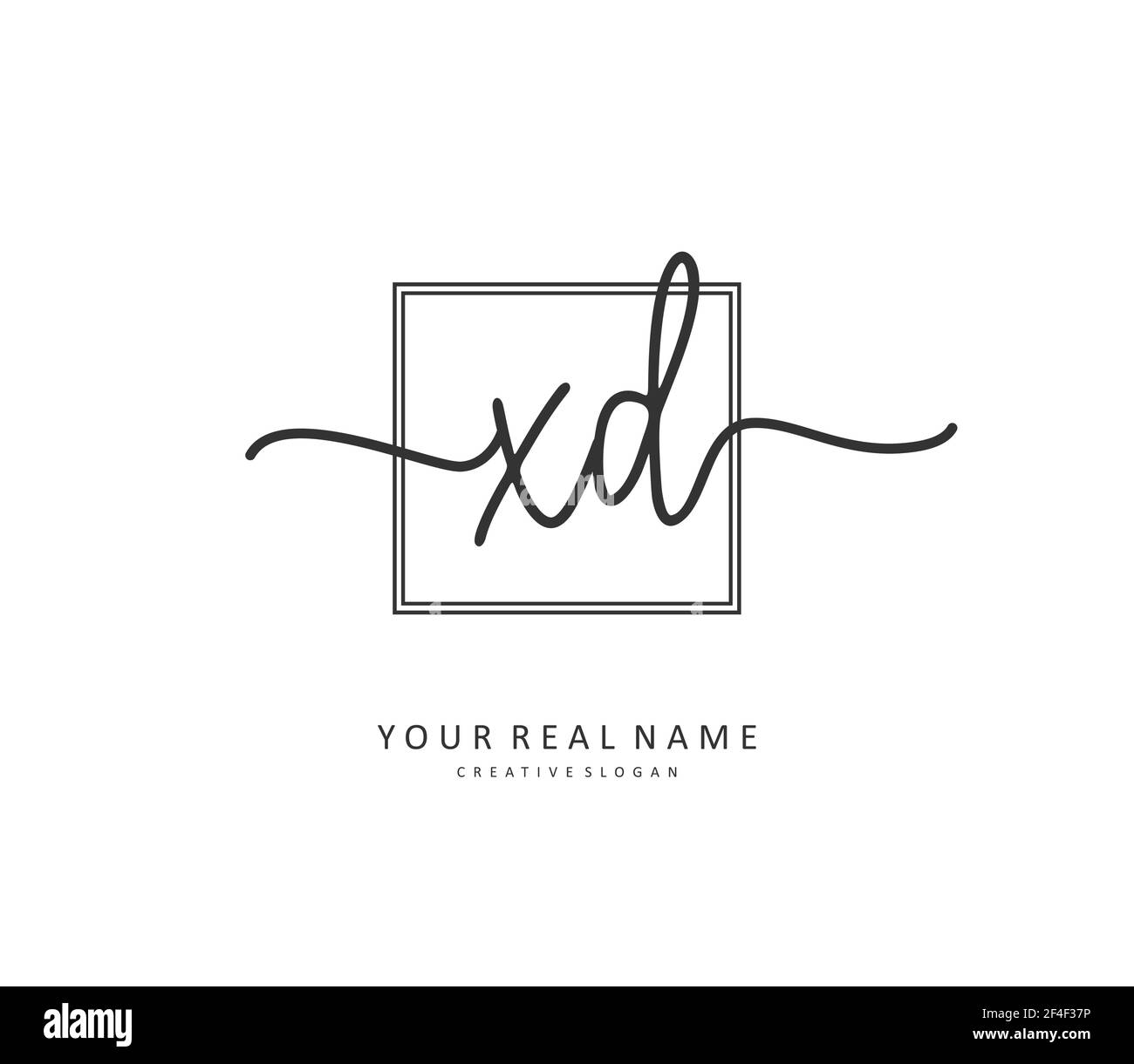 XD Initial letter handwriting and signature logo. A concept handwriting ...