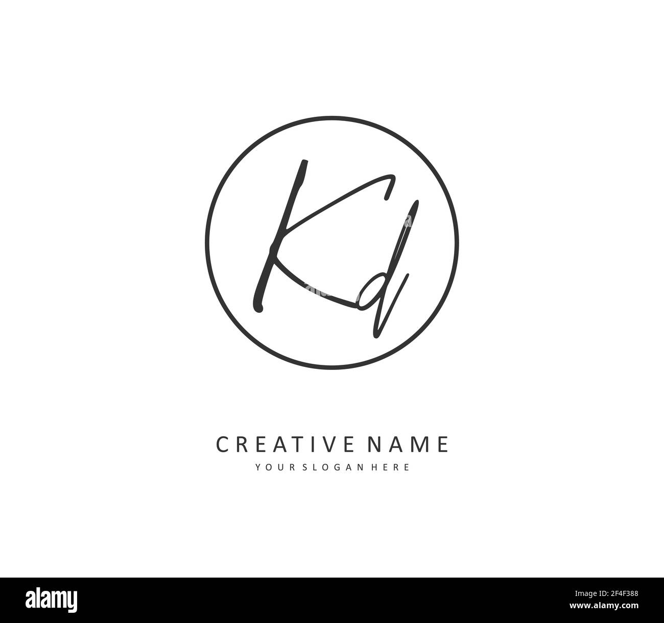 KD Initial letter handwriting and signature logo. A concept handwriting ...