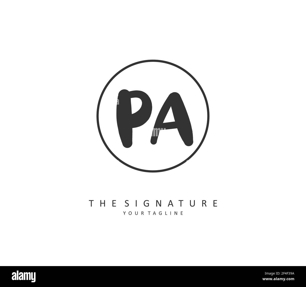 P A PA Initial letter handwriting and signature logo. A concept ...